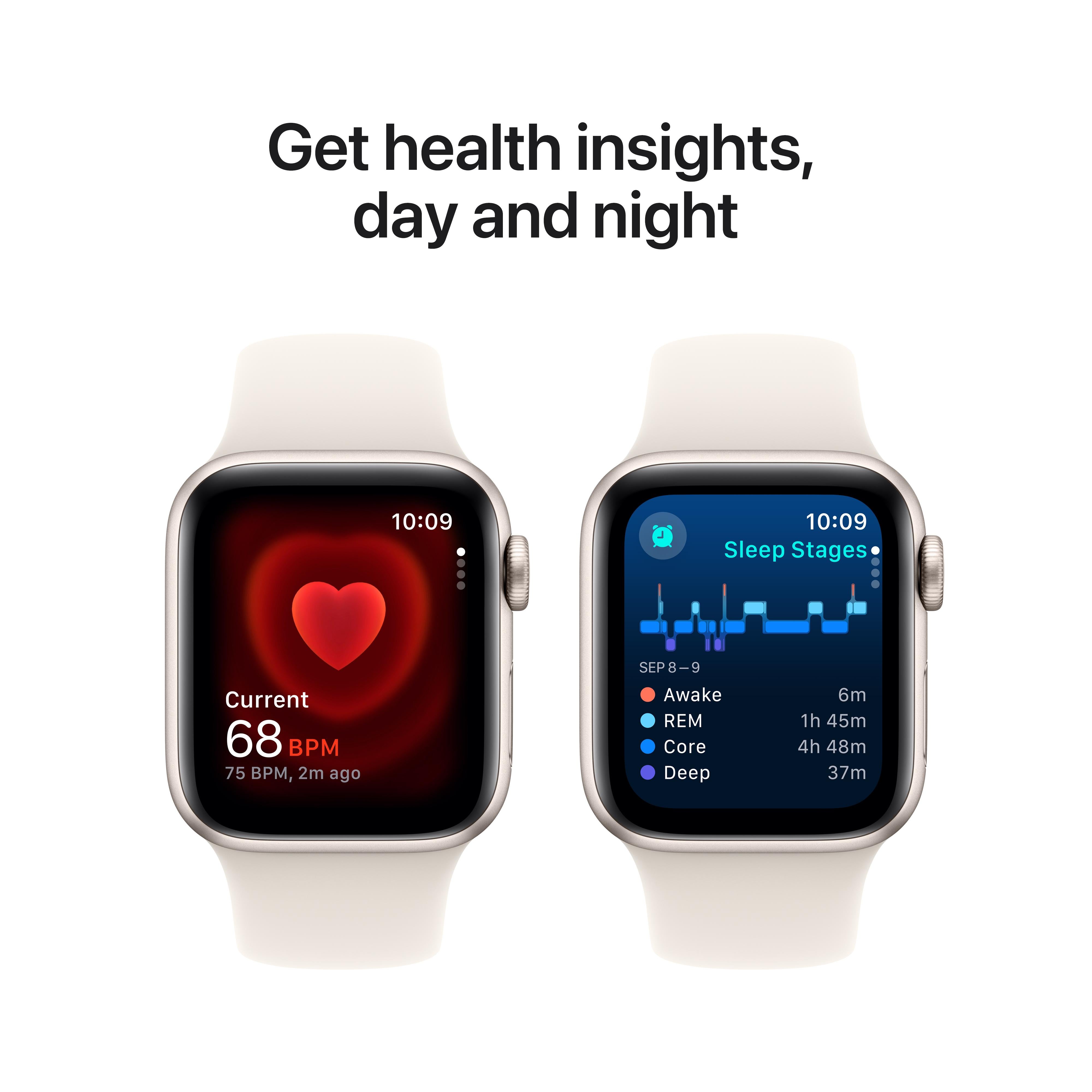 Apple Watch SE GPS + Cellular 40mm Starlight Aluminum Case with Starli ...