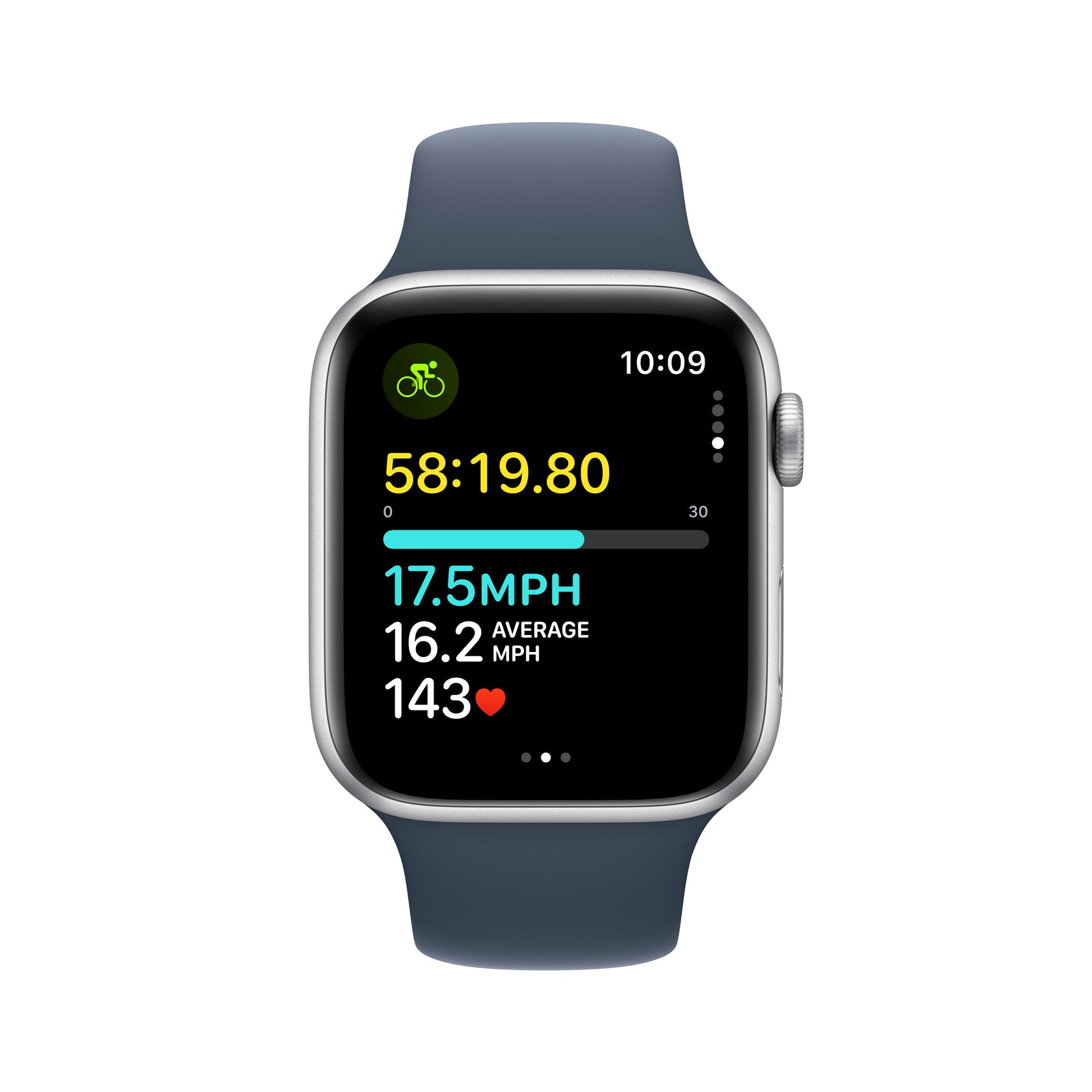 Apple Watch SE GPS 44mm Silver Aluminum Case with Storm Blue Sport Ban ...