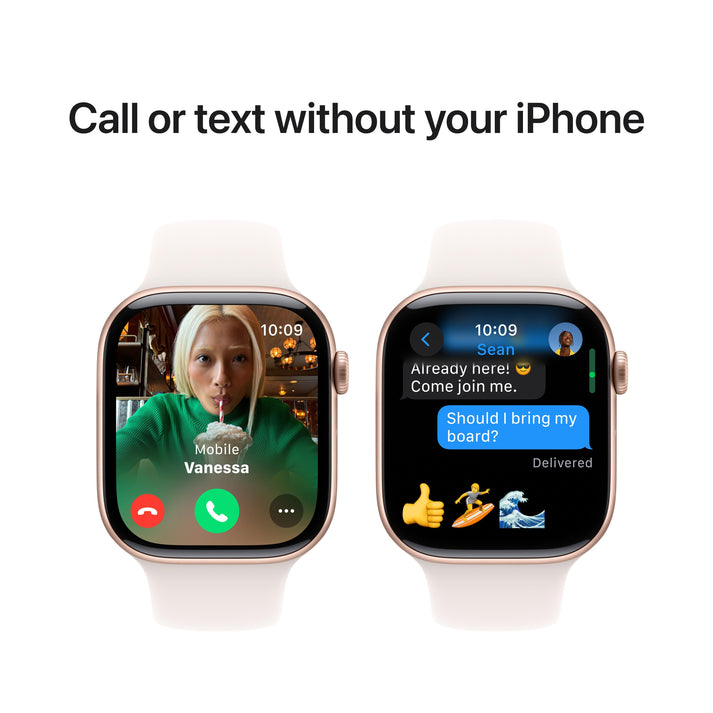 Apple Watch Series 10 GPS 46mm Rose Gold Aluminum Case with Light Blus ...