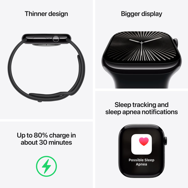 Apple Watch Series 10 GPS + Cellular 46mm Natural Titanium Case with N ...