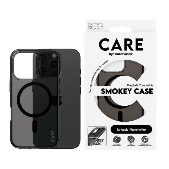 CARE BY PANZERGLASS Flagship Hard MagSafe Case for iPhone 16 Pro - Smo – Power Mac Center
