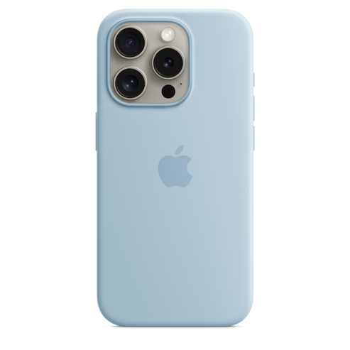 iPhone 15 Pro Silicone Case with MagSafe - Light Blue – Power Mac Center